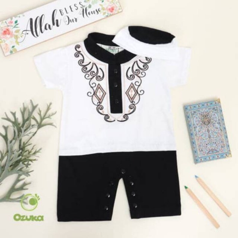 New Born Baby Abaya Muslim Clothes Aqiqoh 0-6 Months, Baby Boy Abaya ...