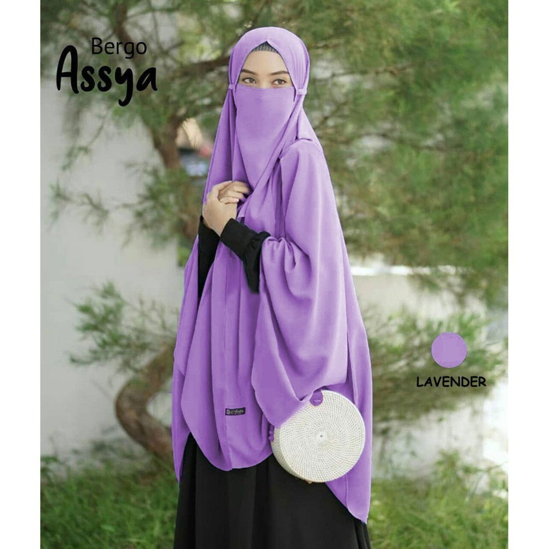 Hijab Pashmina Instant Long Assya Syari, Niqab for Women Muslim, Face ...