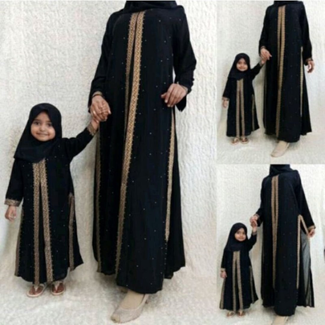 Gamis Couples Mother and Child Abaya Dubai Lace Maxy, Funny Baby Girl ...