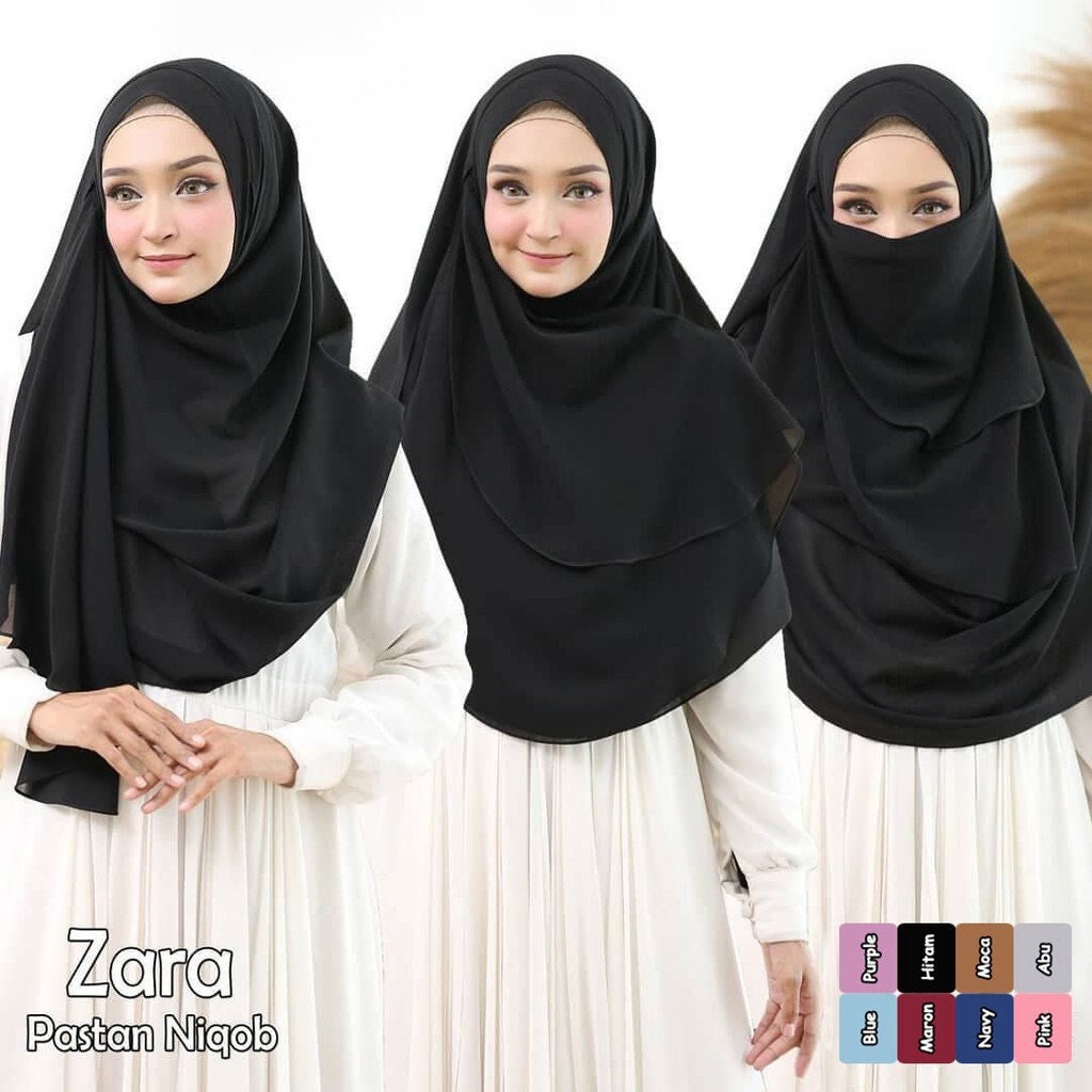 Hijab Instant Zara Pastan Niqab 3 in 1 Ceruty Babydoll, Niqab for Women ...