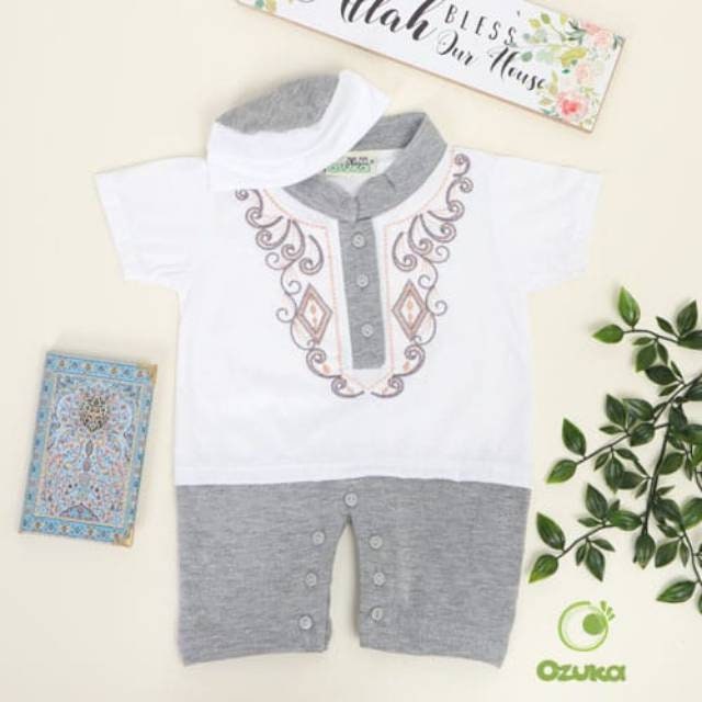 New Born Baby Abaya Muslim Clothes Aqiqoh 0-6 Months, Baby Boy Abaya ...