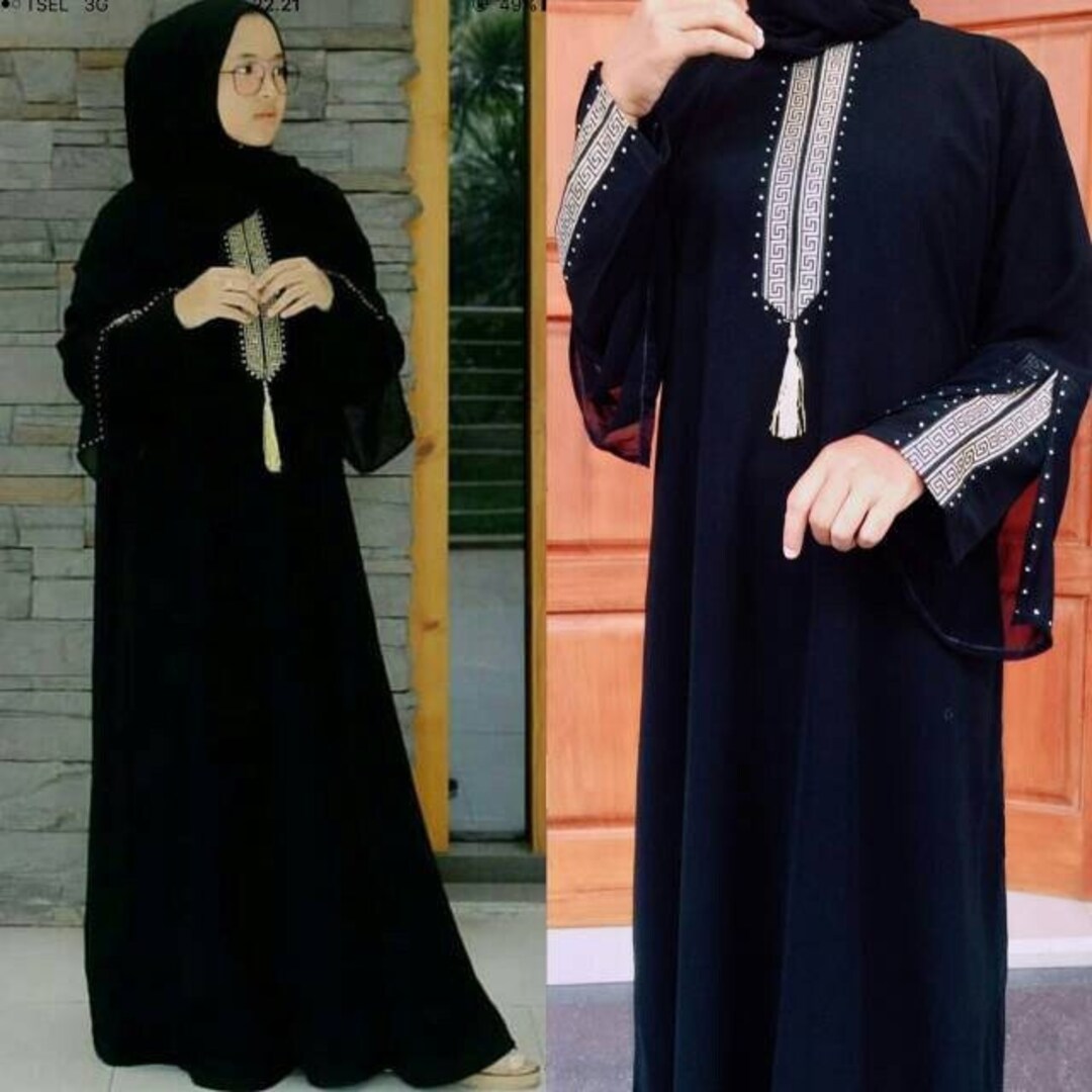 Couple Black Gamis Pair of Children and Mother, Dress, Funny Baby Girl ...