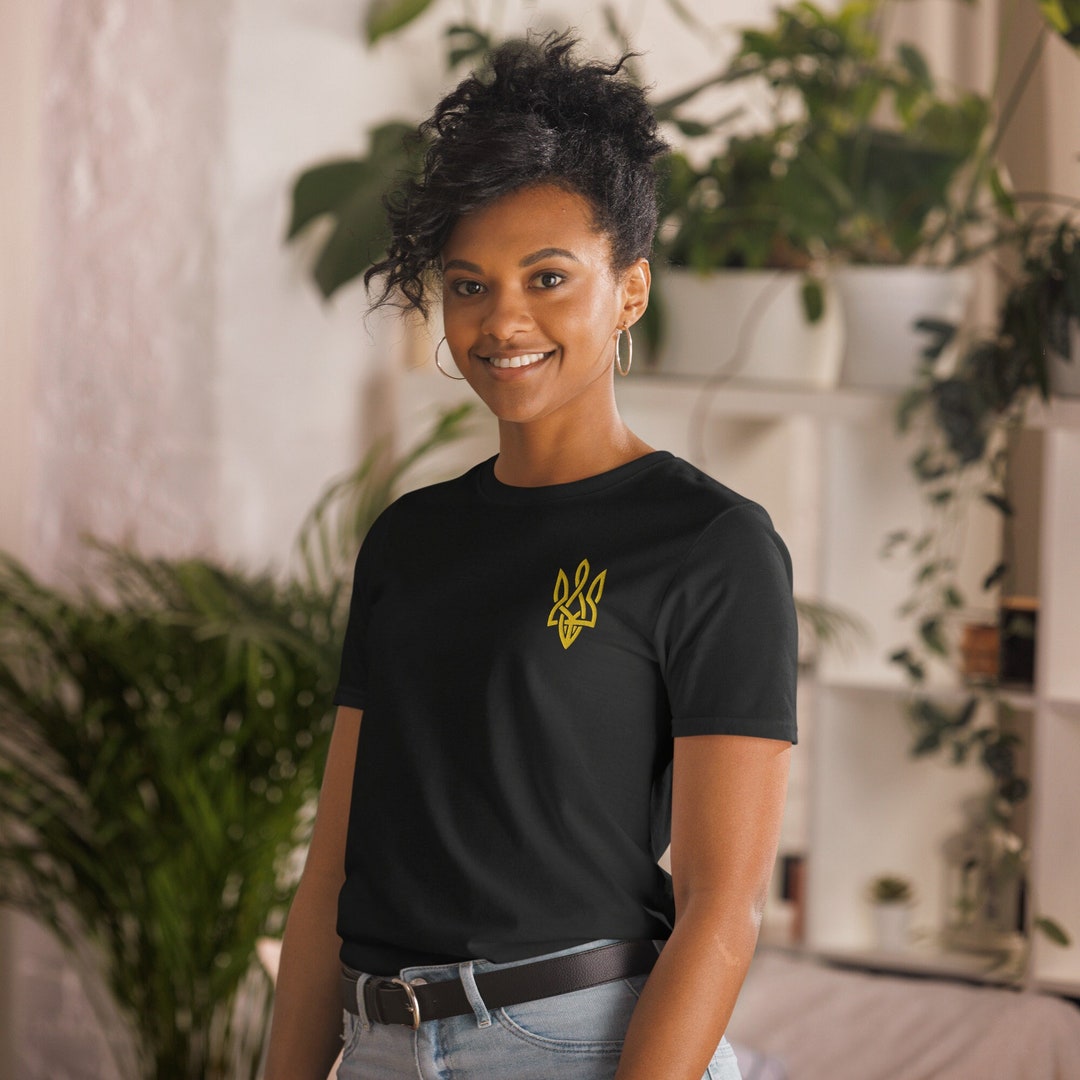 Embroidered Ukraine Trident T-shirt | Anti War Support Tee - Etsy