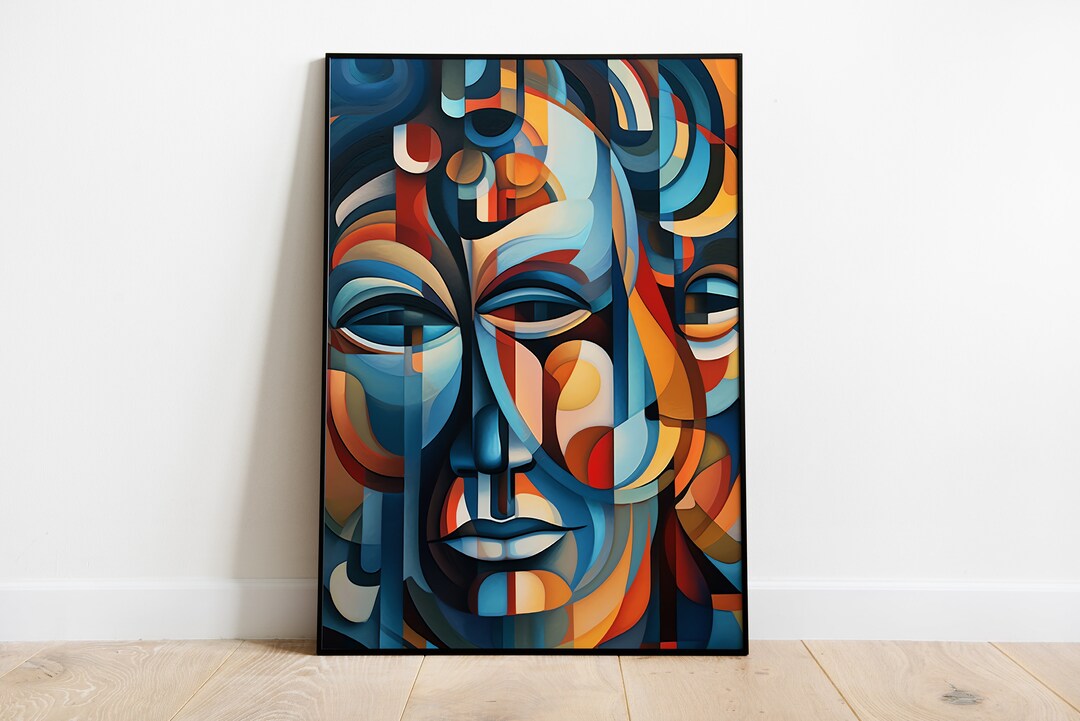 Abstract Three-dimensional Painting With the Head of a Man - Etsy