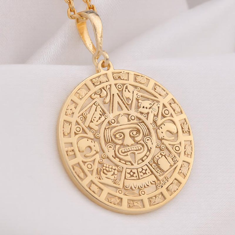 Gold Aztec Pendant - Etsy