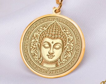 14K Solid Gold Buddha Gold Halskette Buddha Geschenk fur Yogi Gold Buddha Amulett Silber Buddha Charm Anhanger Buddhas Gesicht Anhanger Etsy