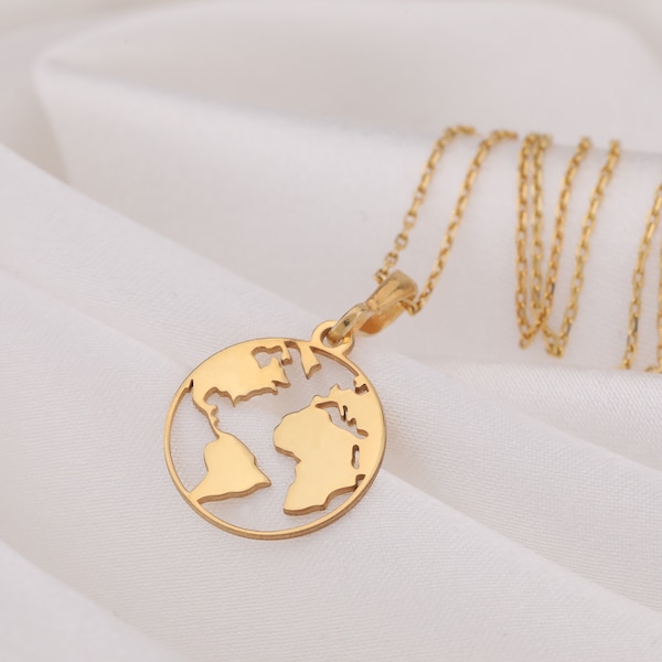 World Map Necklace - Etsy