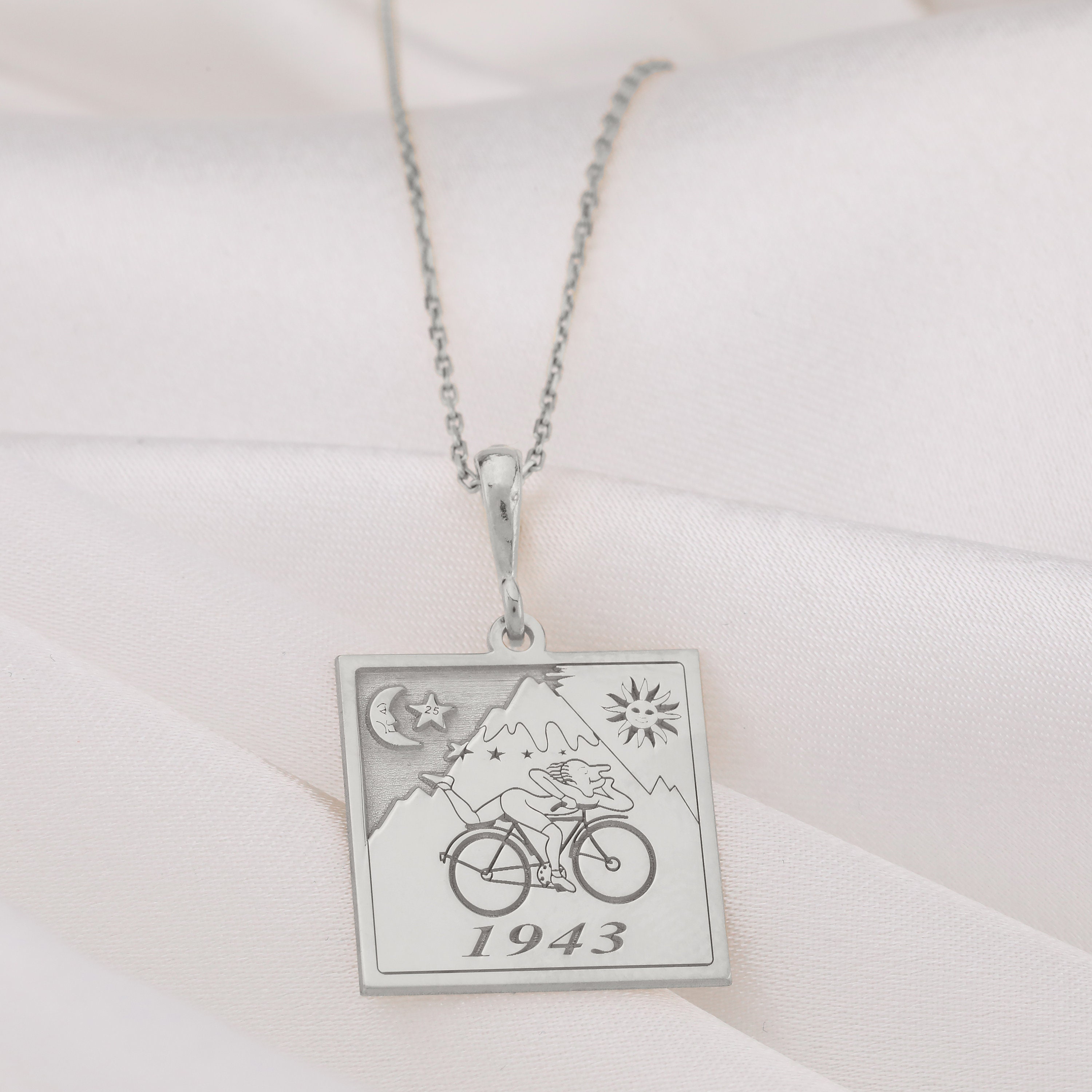 14K Solid Gold Albert Hoffmann Necklace Trippy Jewelery Gold - Etsy