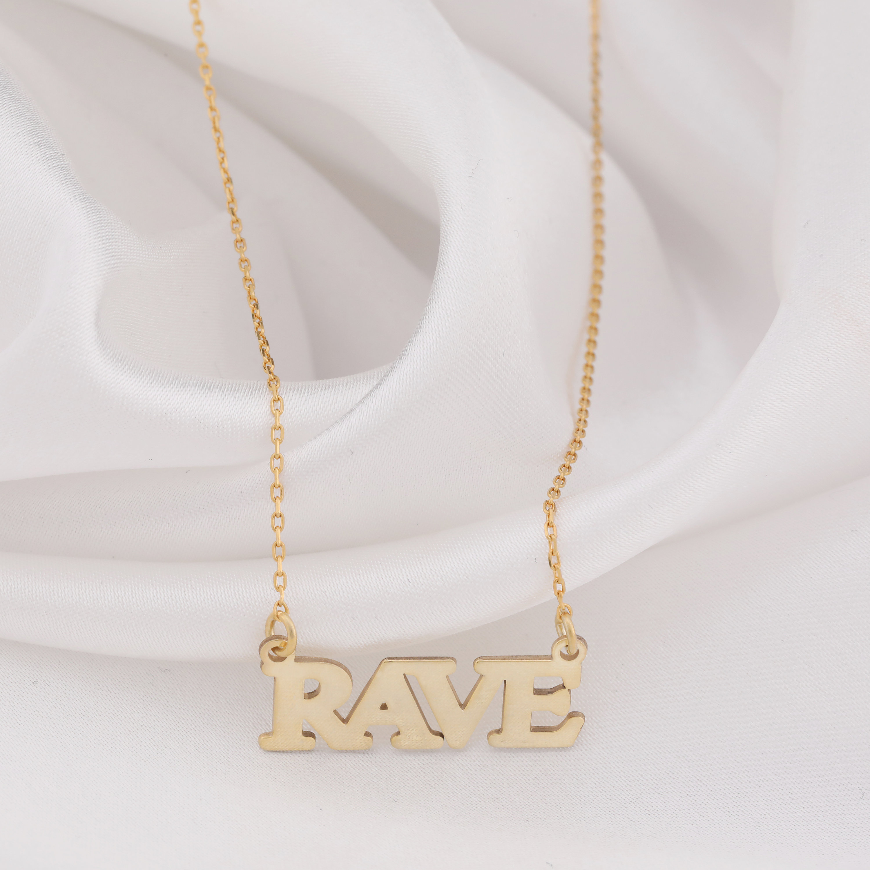 14K Solid Gold Rave Necklace , Silver Rave Necklace, Minimal Rave ...