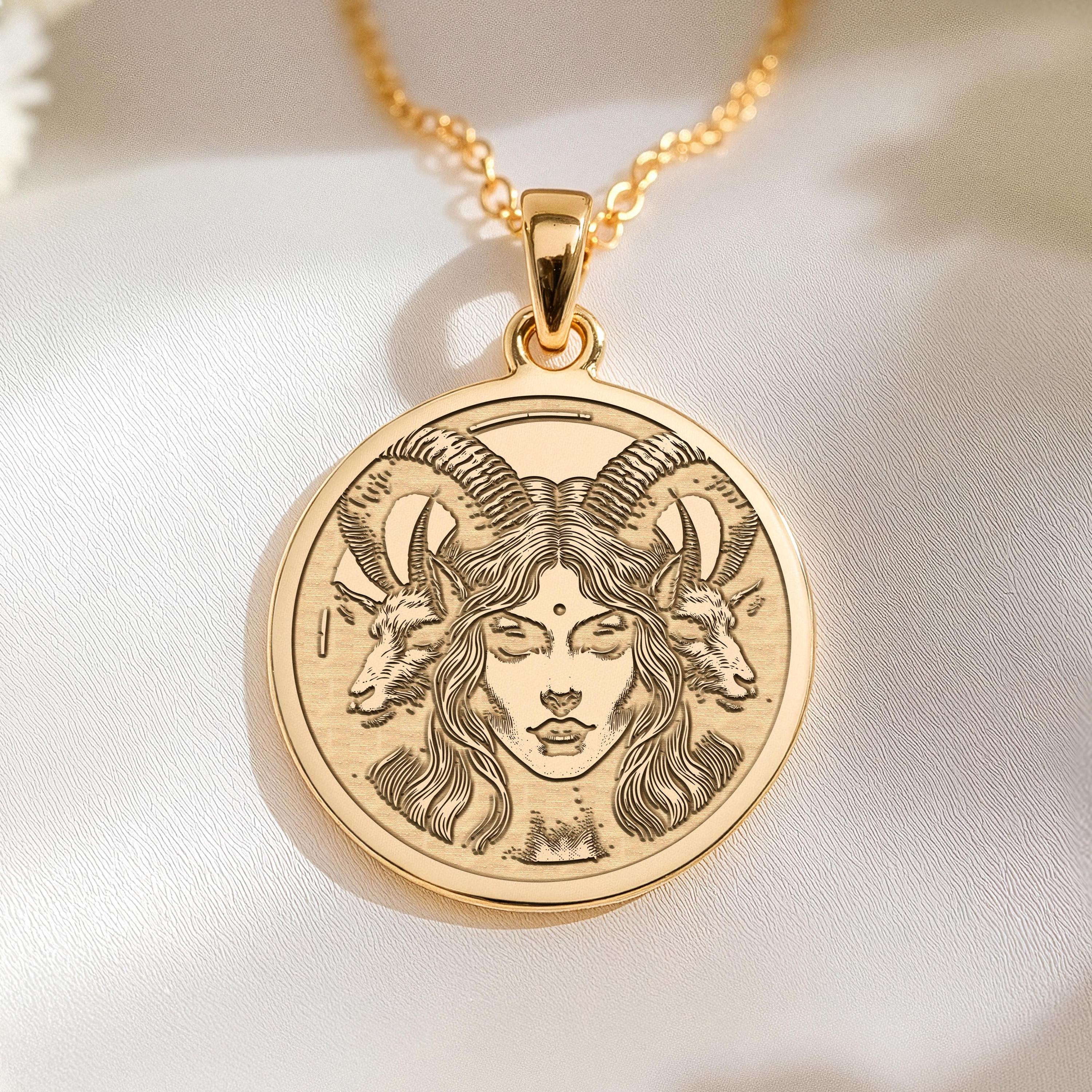 14K Solid Gold Lilith Goddess Pendant - Sculptural Owl Talon Night ...