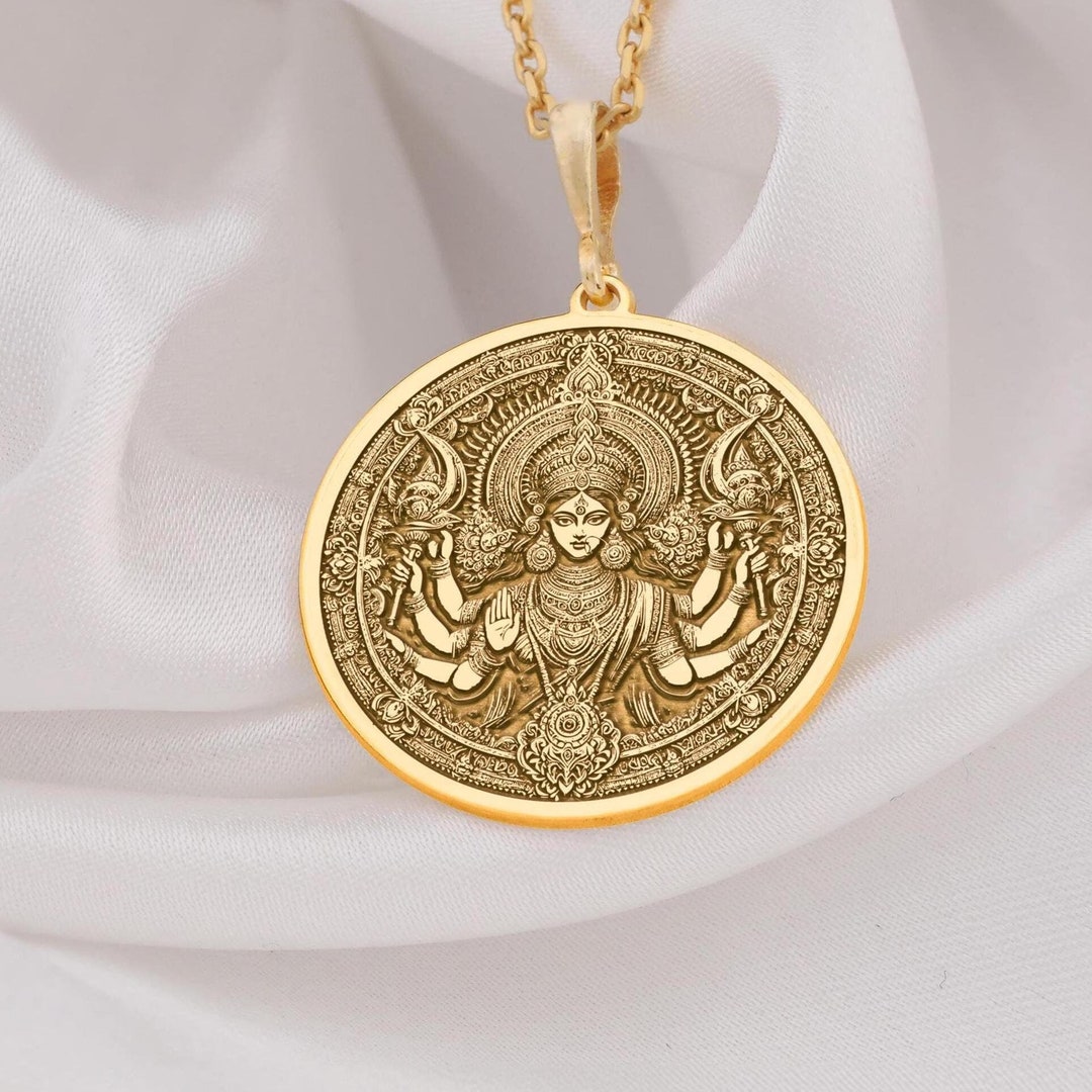 Durga Pendant Necklace 14K Gold, 14K Gold Plated, Sterling Silver, Rose ...