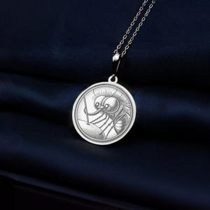Mosquito 14K Solid Gold Pendant, Fly Insect Silver Charm Pendant, Fly ...