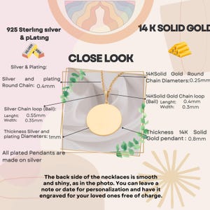 14K Solid Gold Sun and Moon Necklace, Celestial Jewelery, Astronomy ...