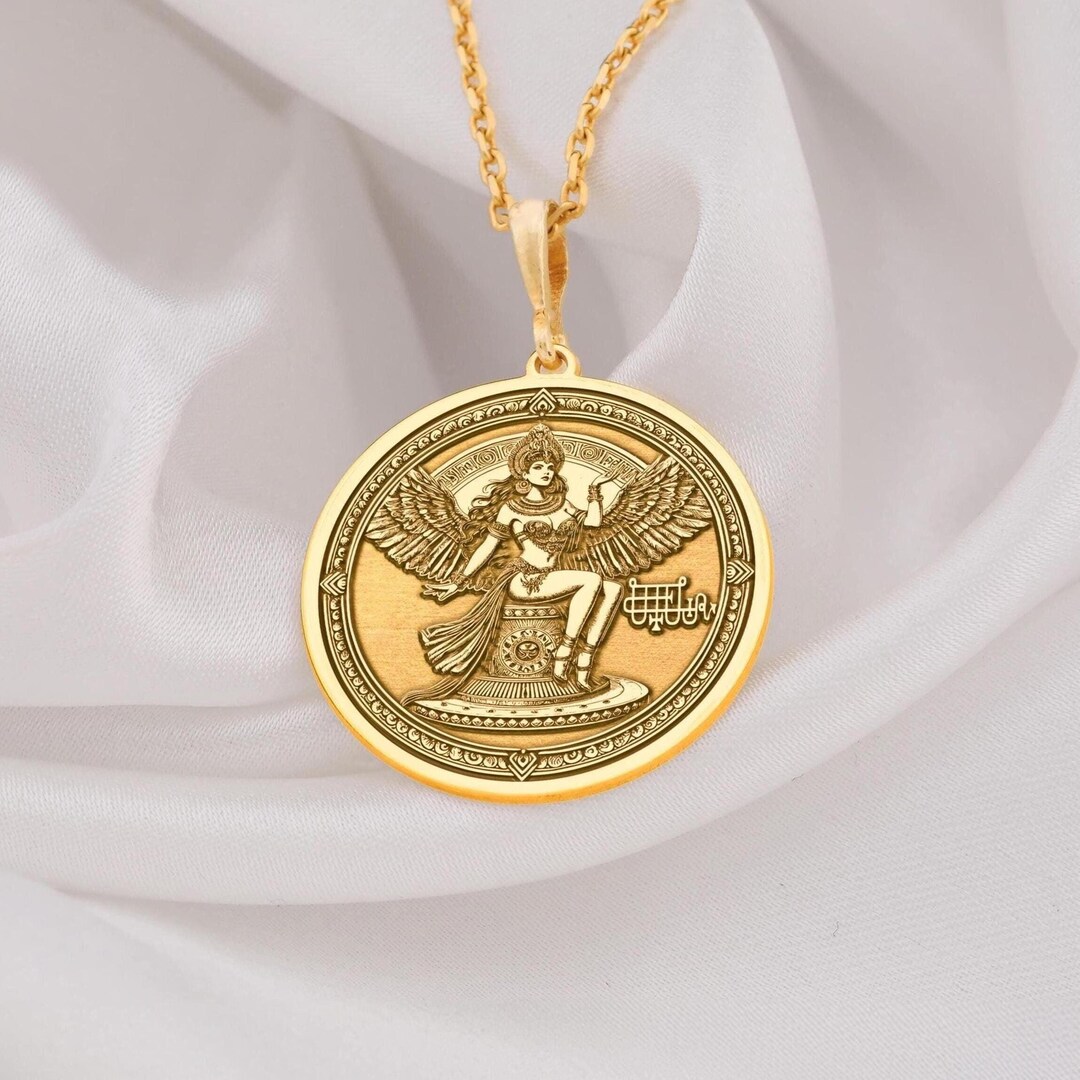14K Solid Gold Bune Sigil Pendant - Goetic Demon Wealth Amulet Coin ...