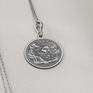 Zeus 14K Solid Gold Charm Necklace, Thunder God Charm Pendant, Zeus ...