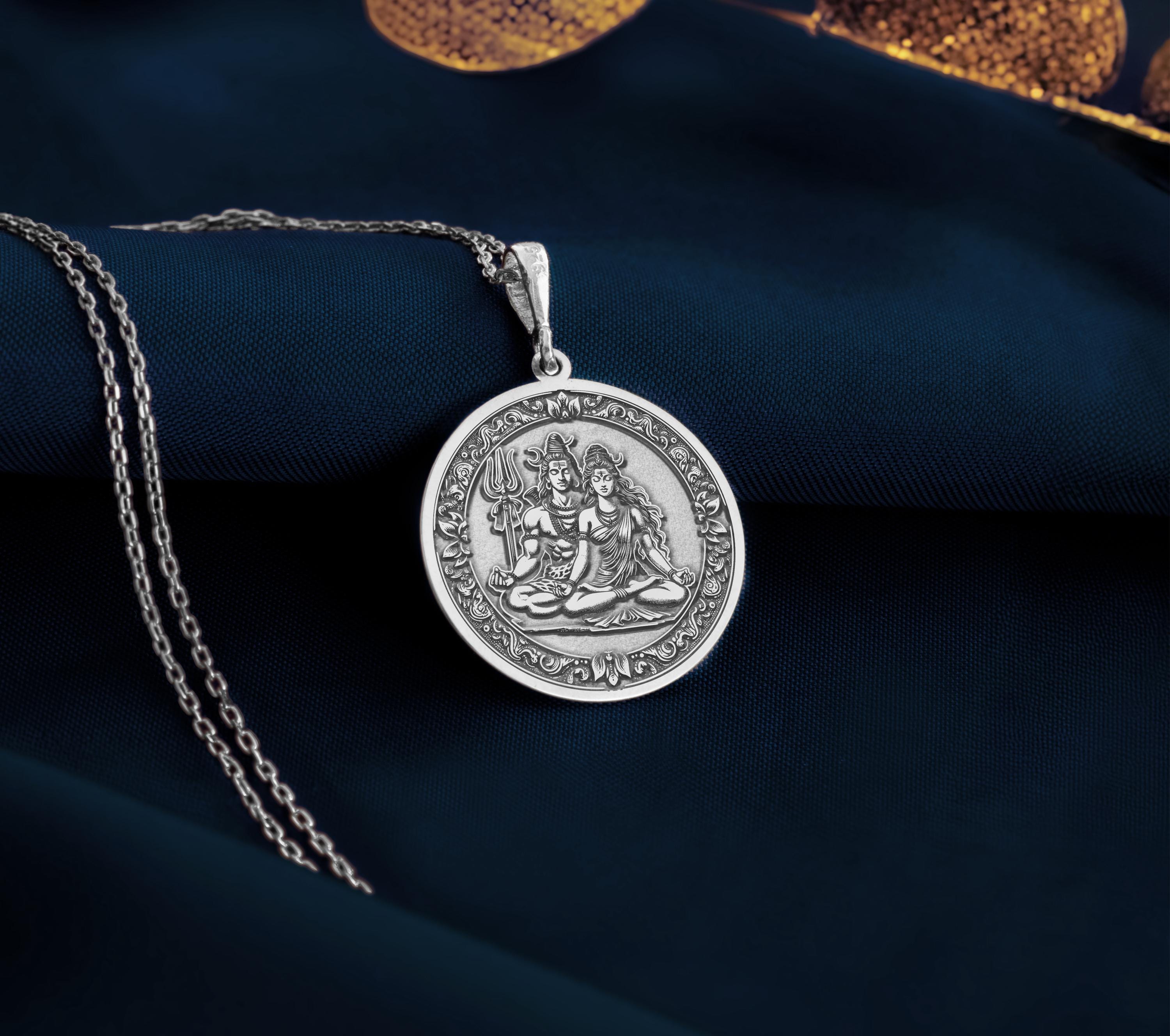 Shiva Parvati Pendant Necklace: 14K Gold Spiritual Zen Jewelry - Etsy