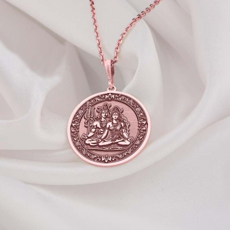 Shiva Parvati Pendant Necklace: 14K Gold Spiritual Zen Jewelry - Etsy