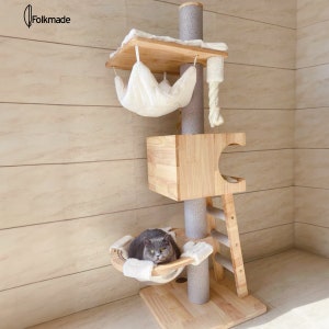 Boho Modern Cat Kitten Climbing Frame Tree Tower Woven Rope Scandi ...