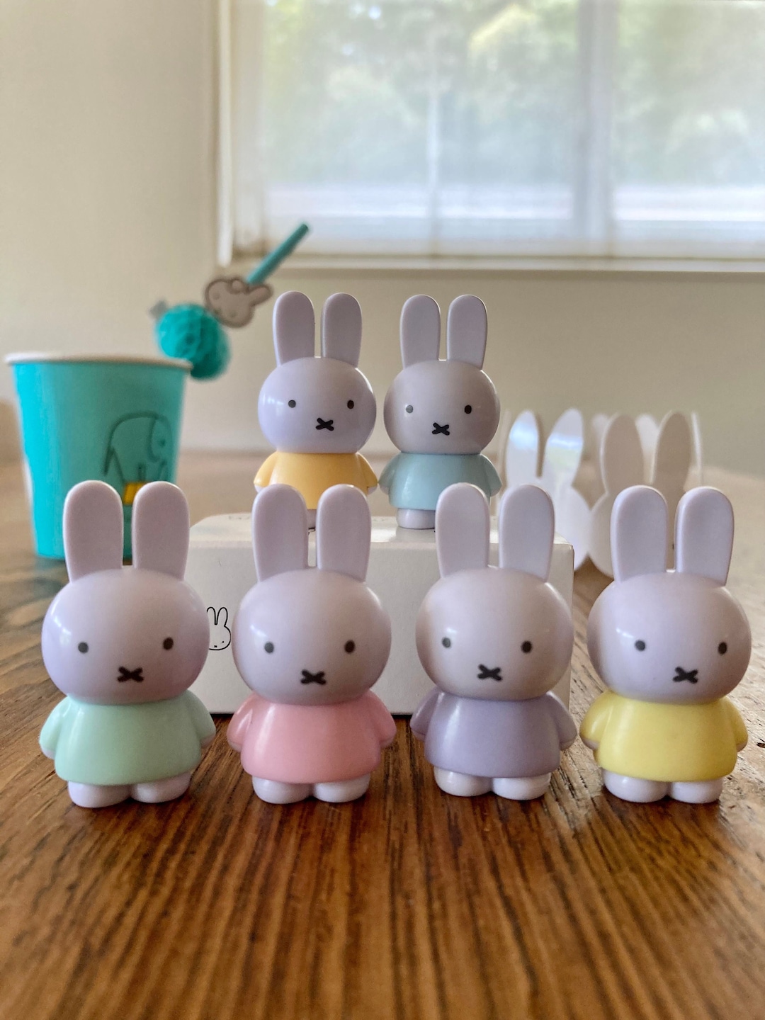 Pastel Colors 6set Miniature Miffy Figurines・miffy Mini Mascot for Aged ...