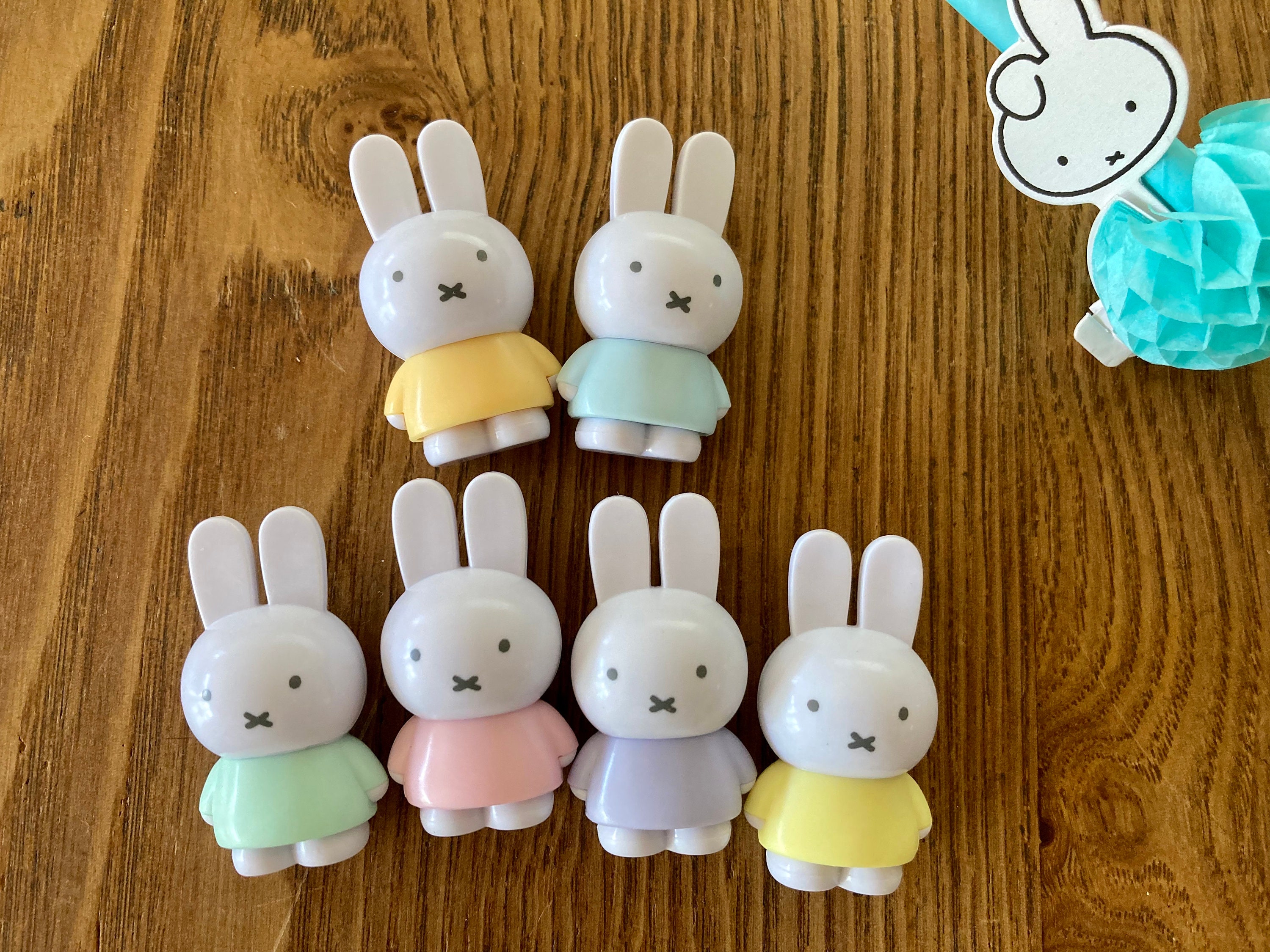 Pastel Colors 6set Miniature Miffy Figurinesmiffy Mini Mascot for Aged ...