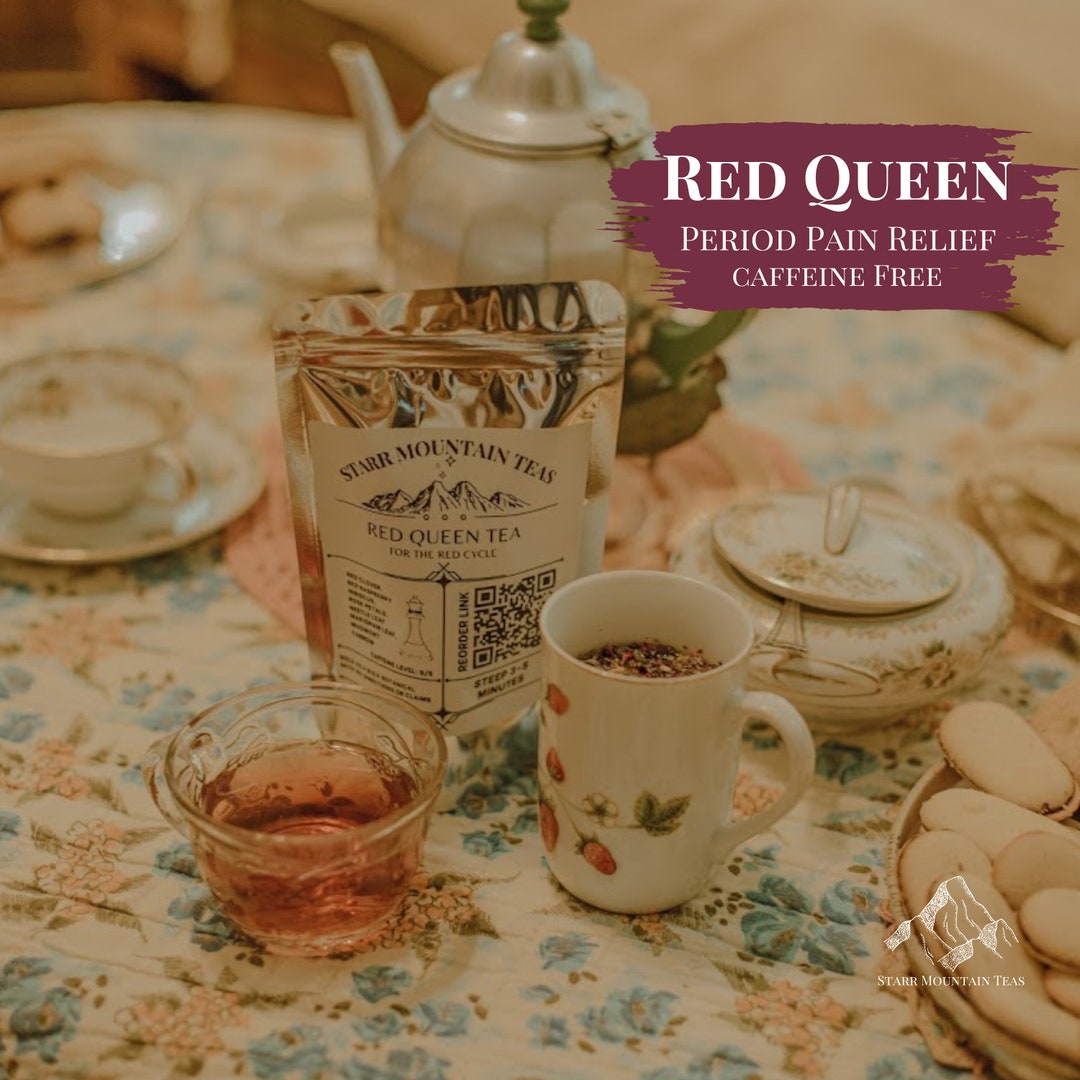 Red Queen Tea Female Cycle PMS Relief Tea Mug Wort, Red Clover, Cramp ...