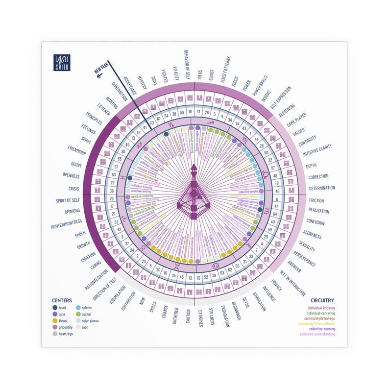 Rave Mandala Human Design Poster - Gates, Centers, Signs, Circuits ...
