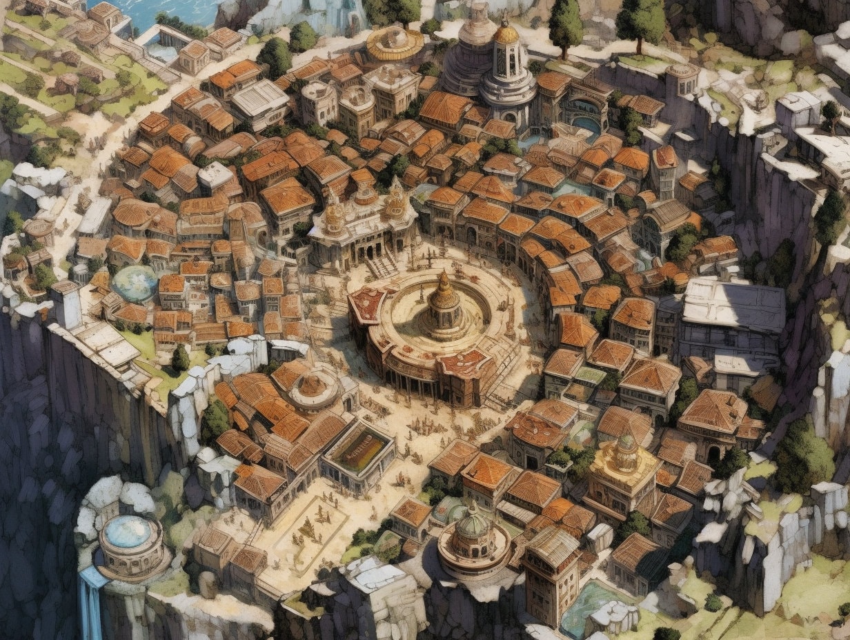 Fantasy Cliffside Cityscapes Dungeons and Dragons RPG - Etsy