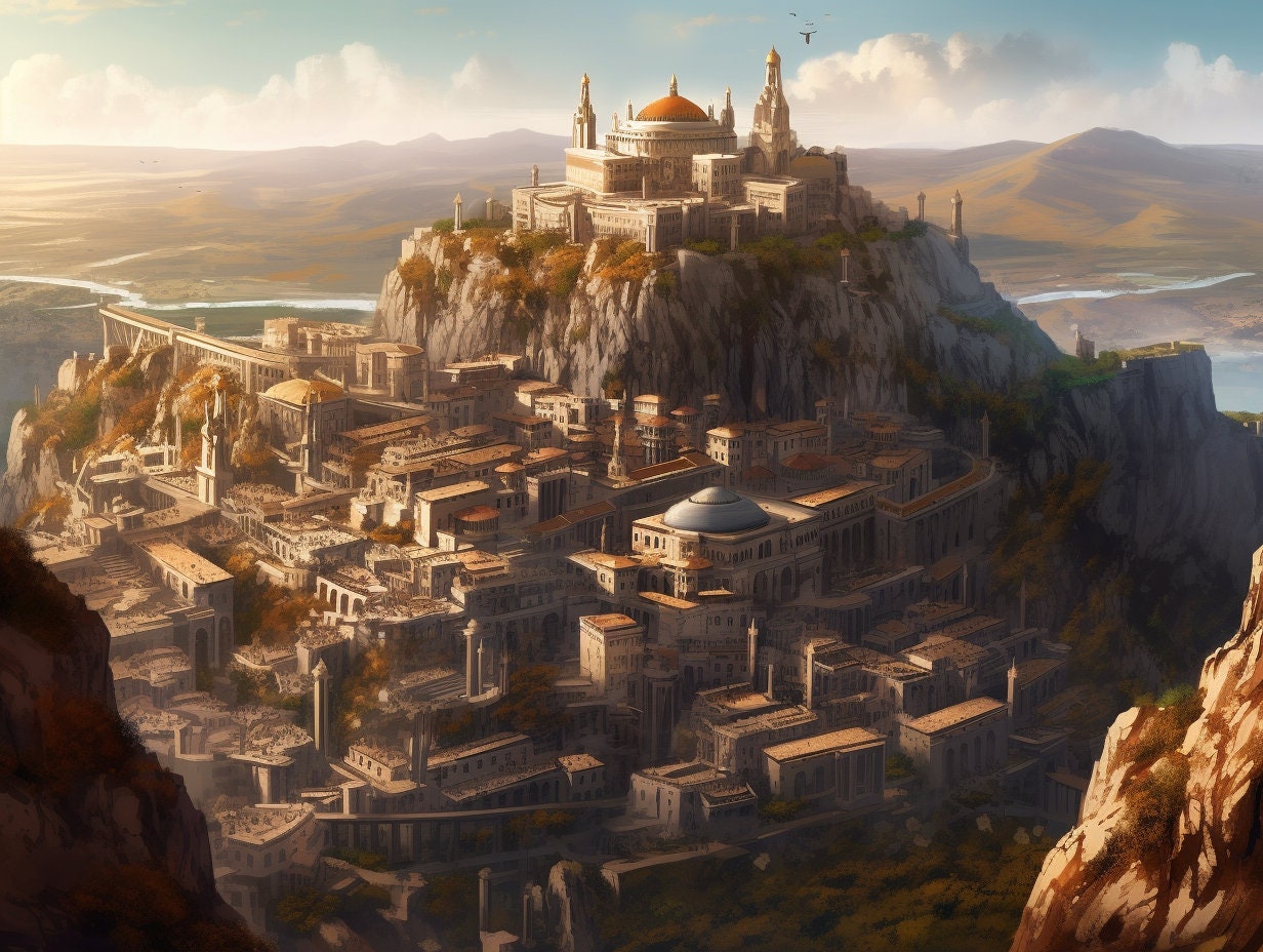 Fantasy Cliffside Cityscapes Dungeons and Dragons RPG - Etsy