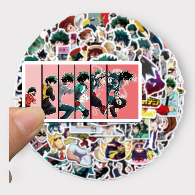MHA Academia Anime Stickers Hero Pack of 50 for Laptop Hydro Flasks ...