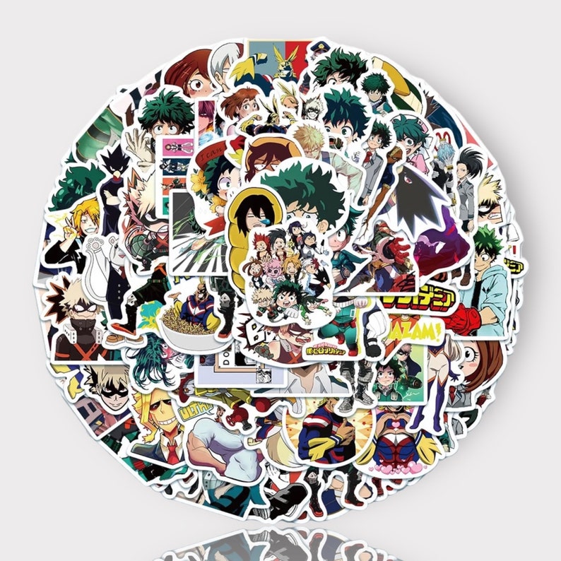 MHA Academia Anime Stickers Hero Pack of 50 for Laptop Hydro Flasks ...