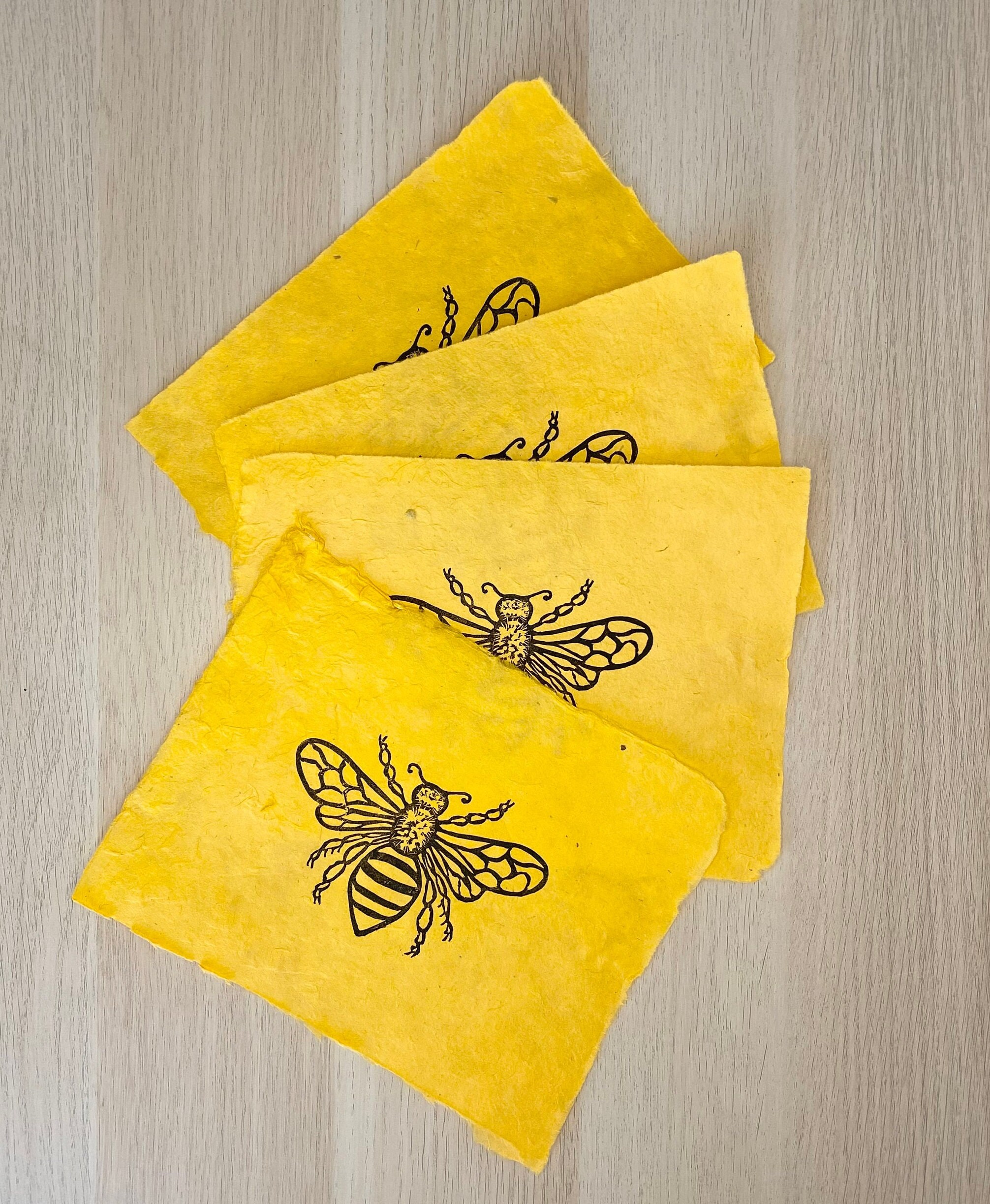 Original bee Linocut Artwork - Etsy