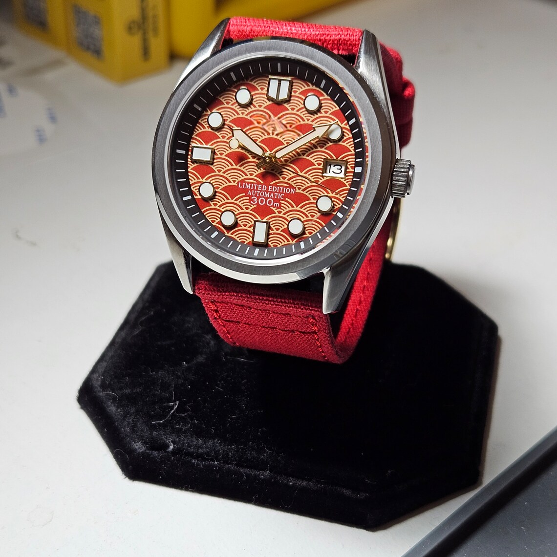 Custom Automatic Watch Mod Red Wave - Etsy