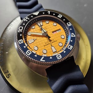 Custom Automatic Watch S-mod - Yellow Waffle Willard - Etsy