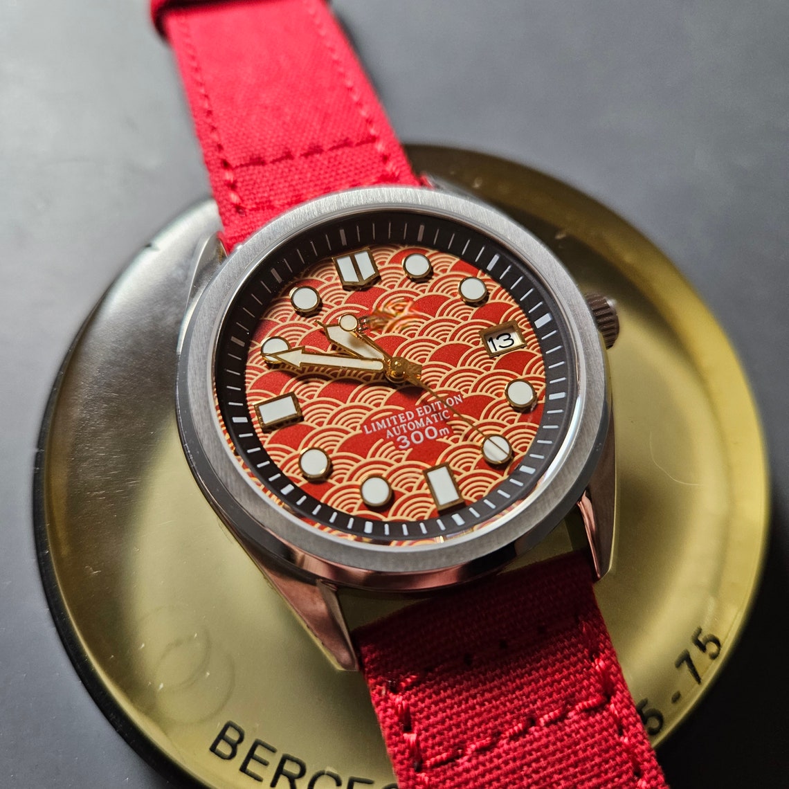 Custom Automatic Watch Mod Red Wave - Etsy