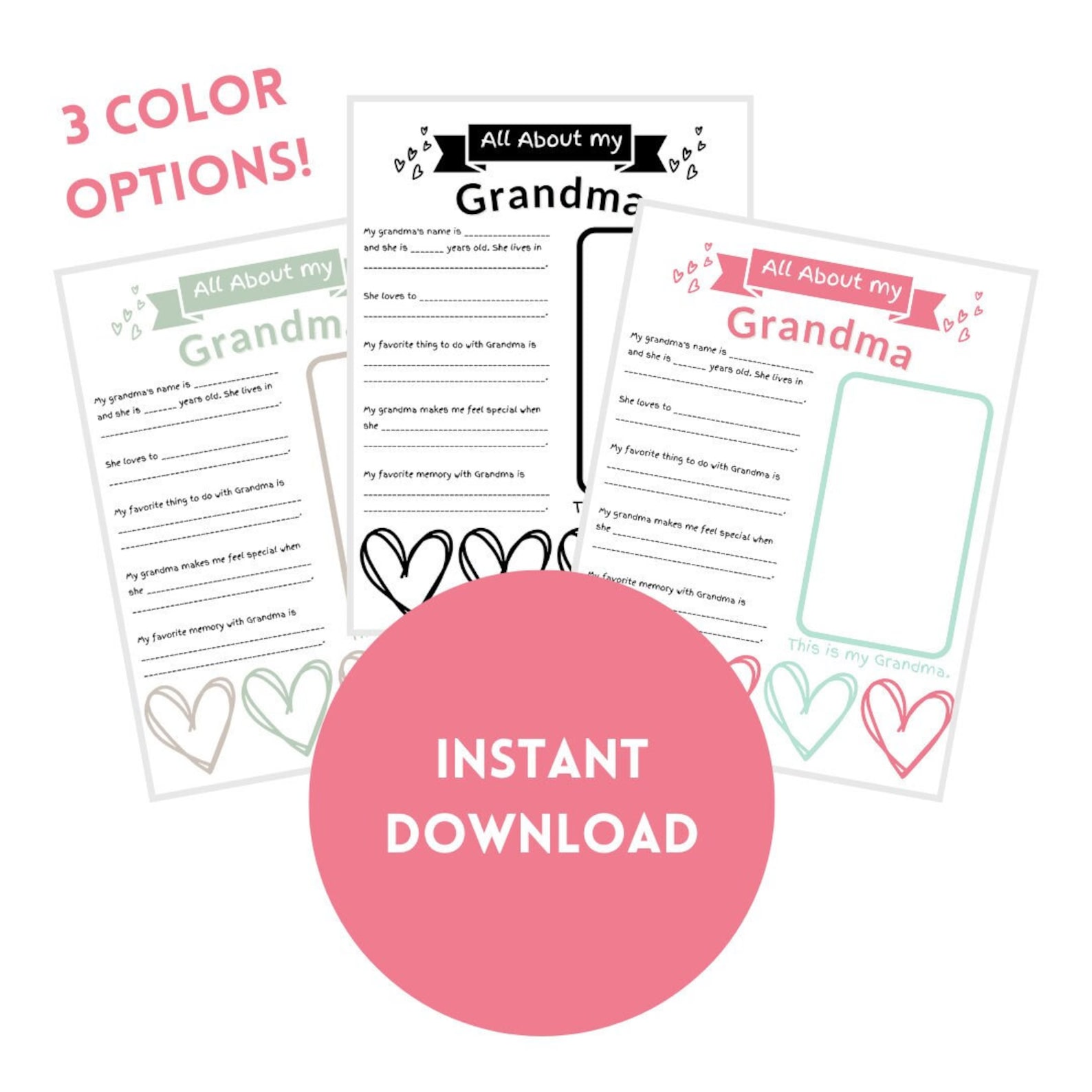 All About Grandma Interview Printable - Etsy