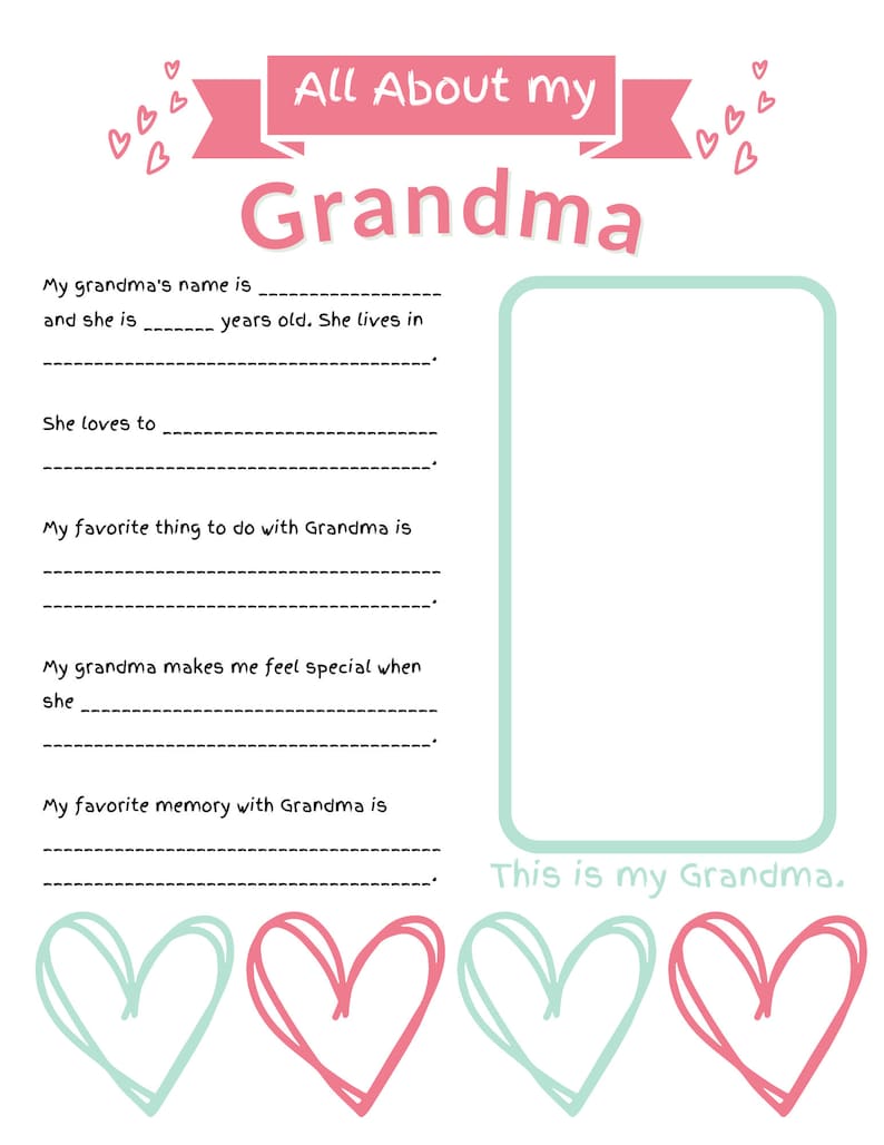 All About Grandma Interview Printable - Etsy
