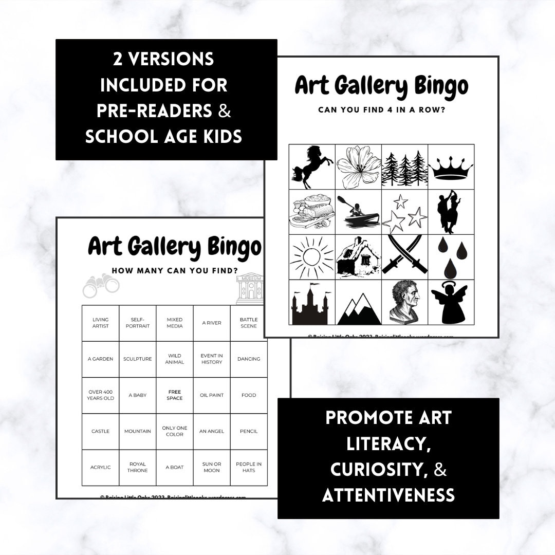 Art Museum Bingo Game, Art Appreciation Printable, Art Appreciation ...
