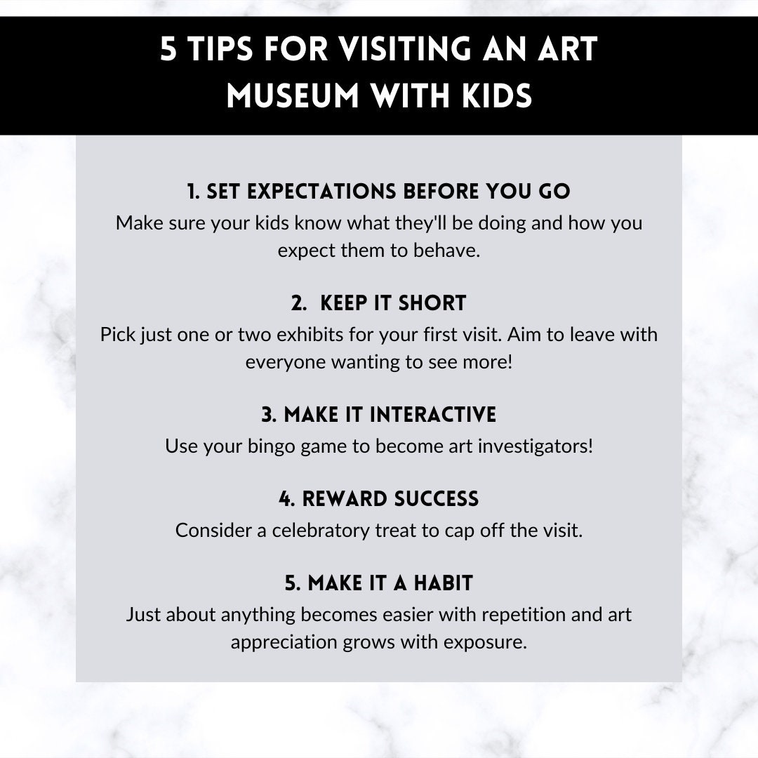 Art Museum Bingo Game, Art Appreciation Printable, Art Appreciation ...