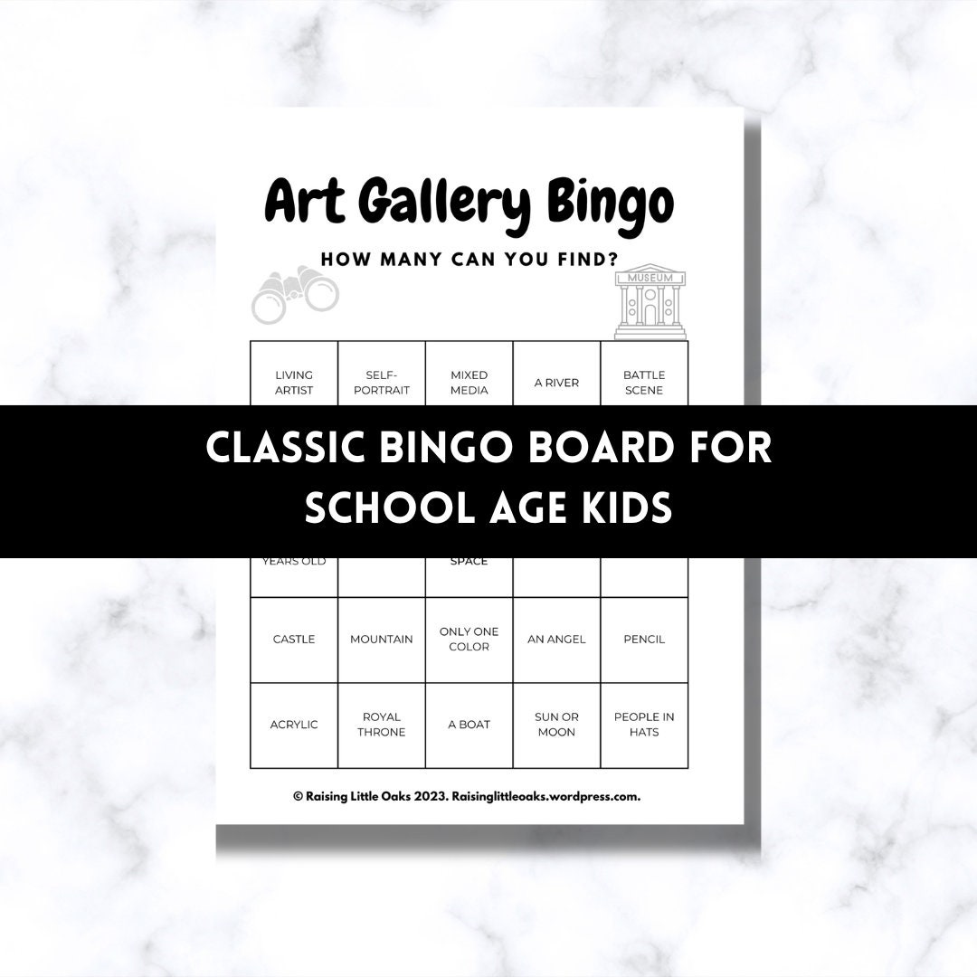 Art Museum Bingo Game, Art Appreciation Printable, Art Appreciation ...