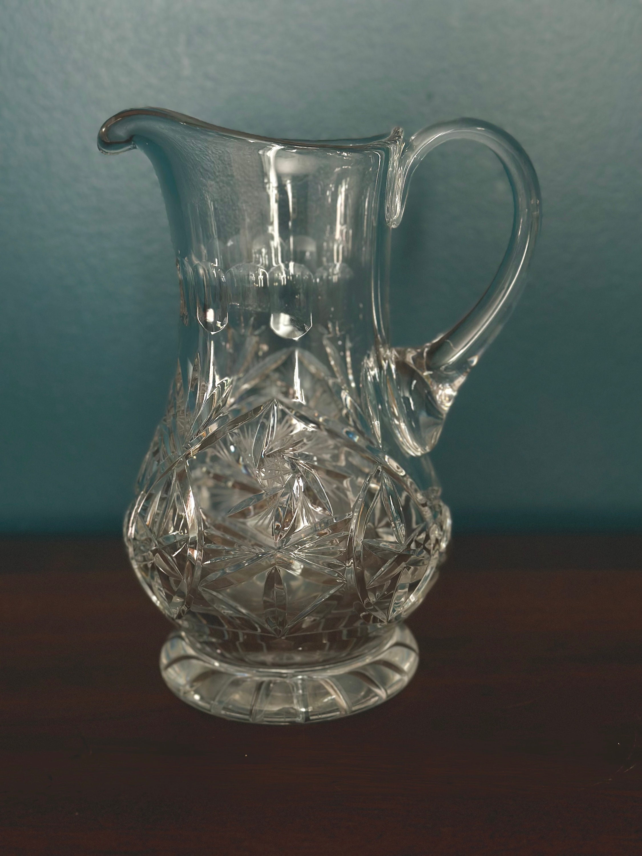 Lead Crystal Cut Glass Pitcher - Etsy