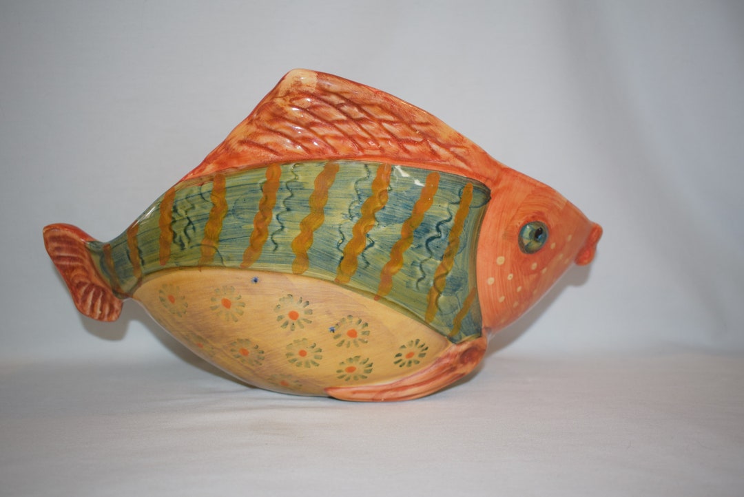 Large Made in Italy Pottery Fish Wall Pocket - Etsy