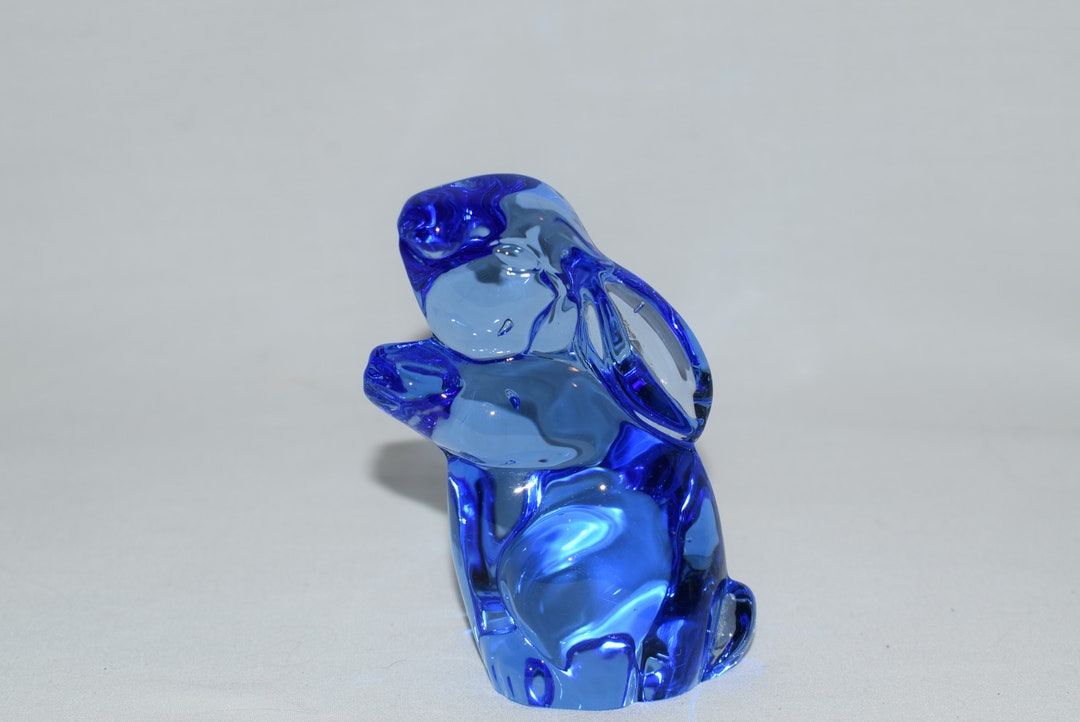 Murano Like Cobalt Blue Glass Bunny Rabbit Figure Paperweight Easter - Etsy