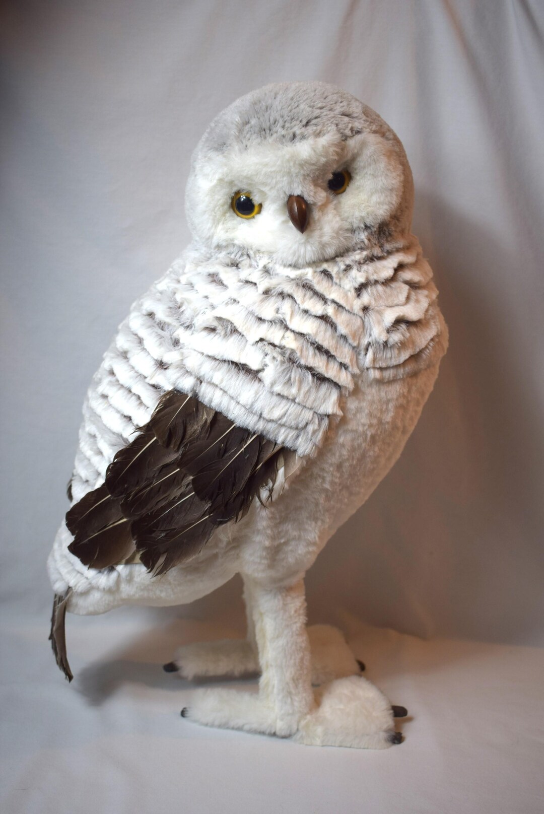 Large Vintage Cardboard Feathers and Foam Core Snowy Owl Centerpiece 20 ...