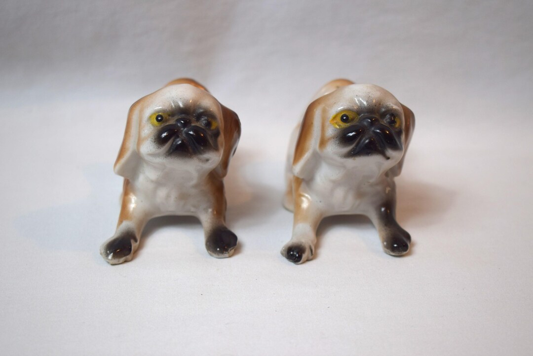 Vintage Pair Made in Japan Pug Dog Figures - Etsy