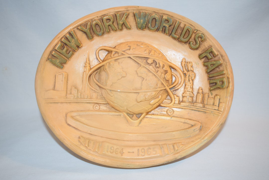 Vintage 1964 New York Worlds Fair Unisphere Souvenier Wall Plaque - Etsy
