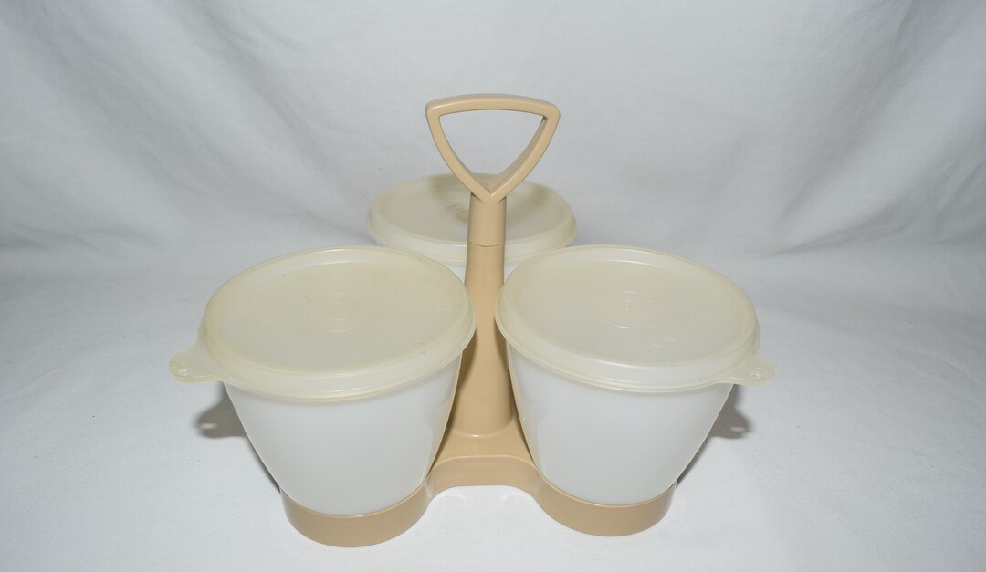 Vintage Tupperware Condiment Caddy Almond White - Etsy