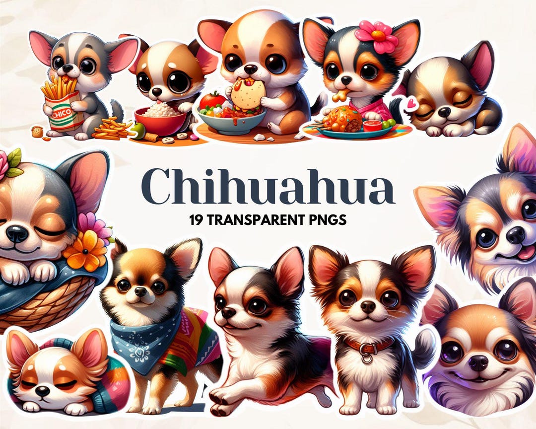 Chihuahua Clipart Watercolor Puppy PNG Images & Sticker Clipart 19 High ...