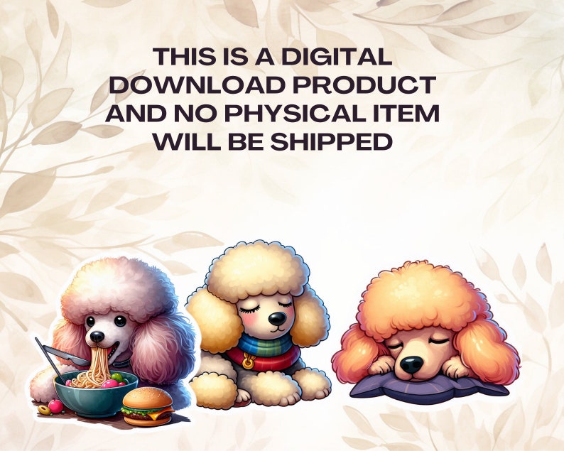 Cute Poodle Clipart Bundle - 30 High-res Pngs for Crafts, Scrapbooking ...