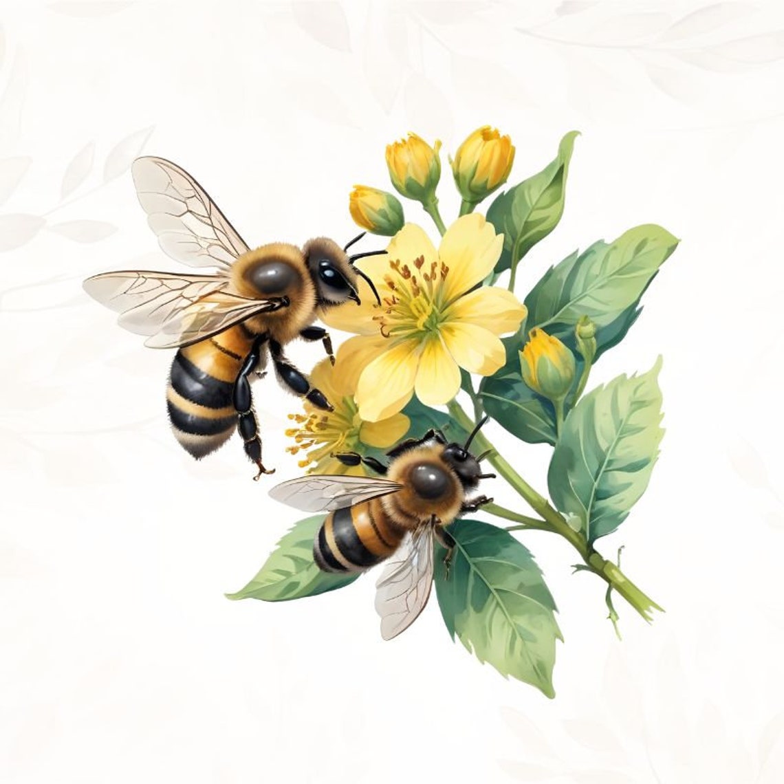Bee Clipart | Nature Inspired Floral Bees, Printable Watercolor Pngs ...