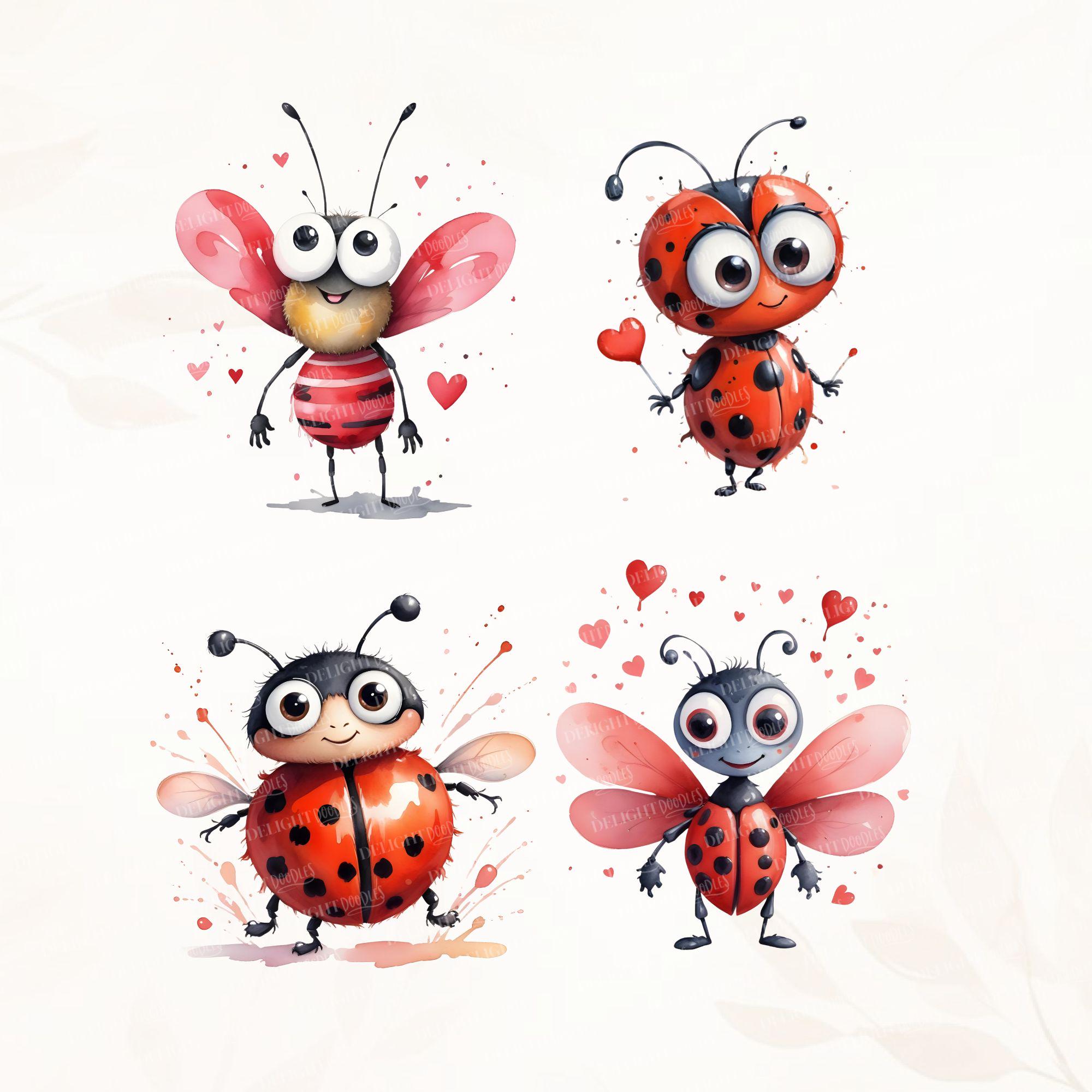 Love Bug Clipart Bundle | Valentine's & Mother's Day PNG (digital ...